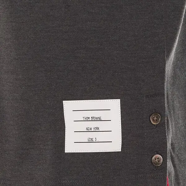Thom Browne Stripe Logo Piquet Polo