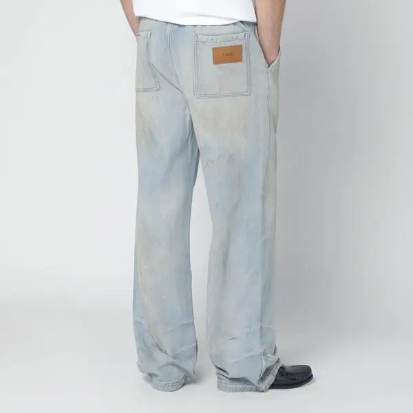 Amiri Baggy Jeans In Perfect Antique Indigo - Blue