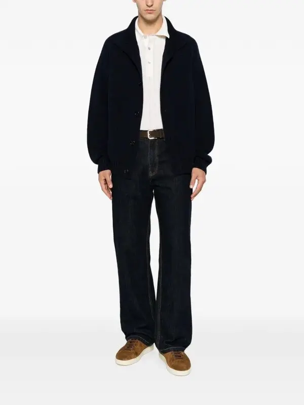 TOM FORD Cashmere Full Button Cardigan - Blue