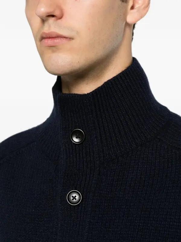 TOM FORD Cashmere Full Button Cardigan - Blue