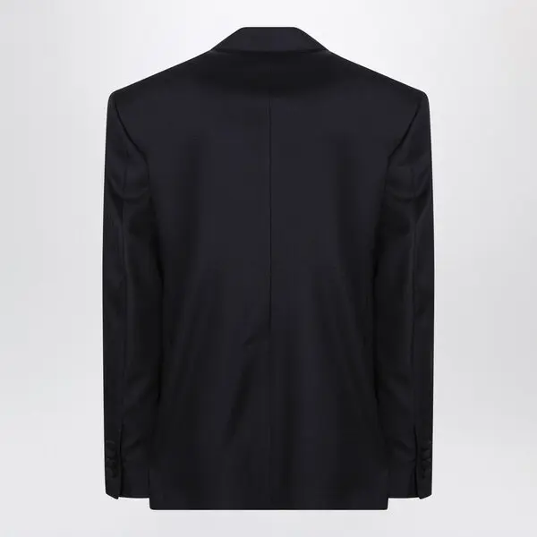 Dolce & Gabbana Dark Navy Wool Single-breasted Jacket - Blue