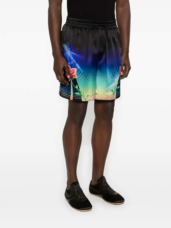Casablanca Floral Drawstring Shorts