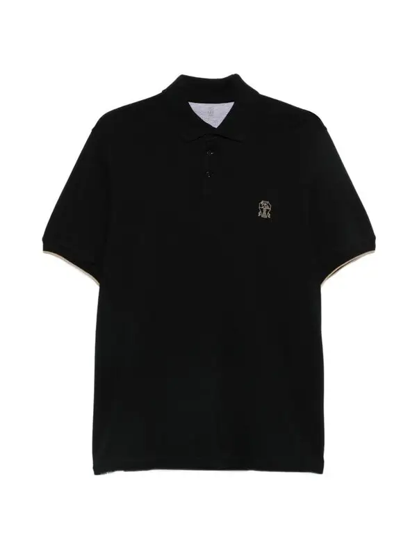Brunello Cucinelli Logo Cotton Polo Shirt - Multicolor