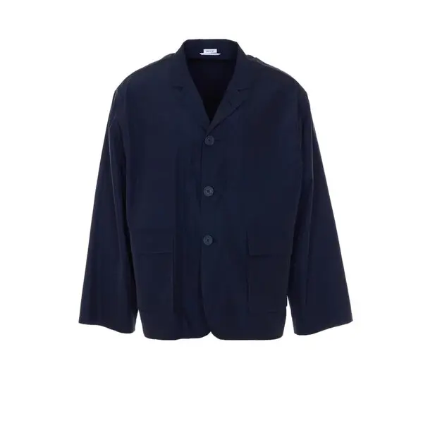 Thom Browne Light Memory Tech Packable Sportcoat With Logo Print - Blue