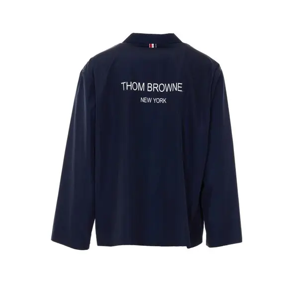 Thom Browne Light Memory Tech Packable Sportcoat With Logo Print