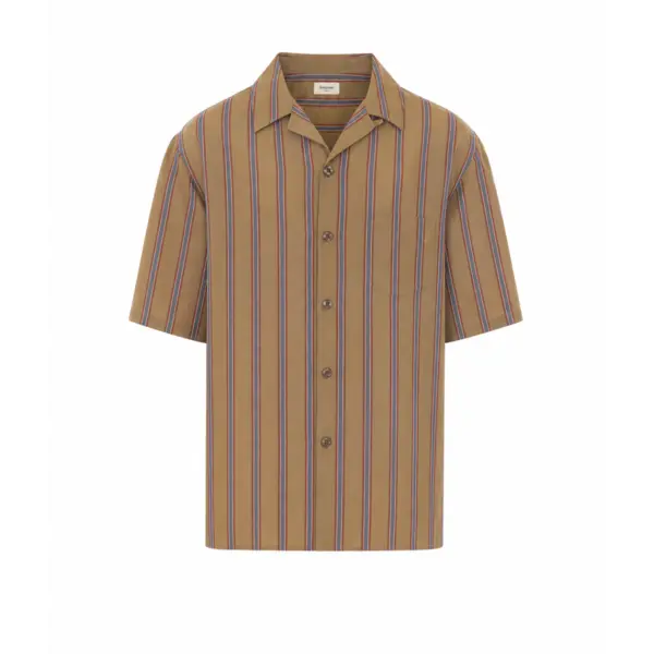Saint Laurent Striped Cassandre Shirt - Cream