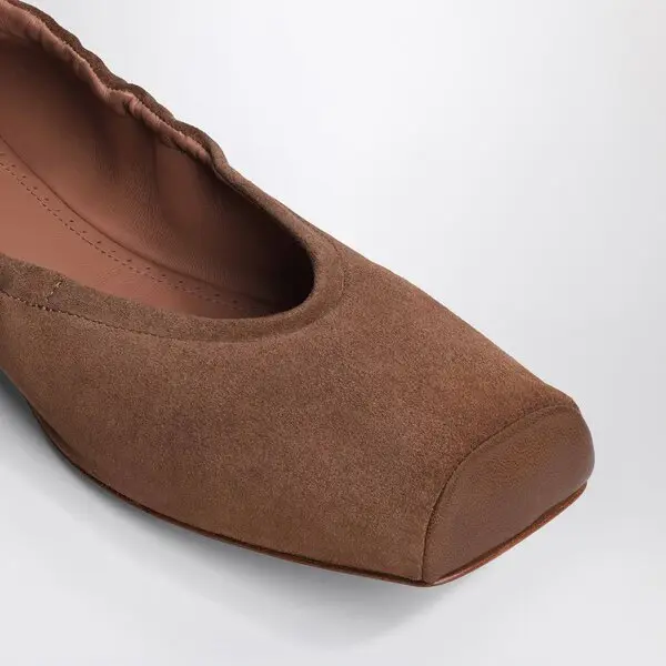 Alaïa Two-tone Ballerina With Square Toe - Brown