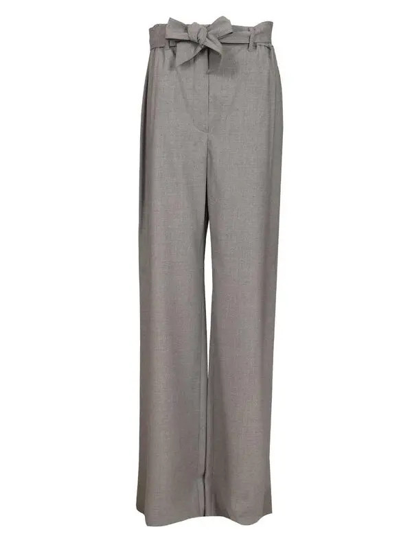 Max Mara Wide Wool Trousers Salpa - Gray