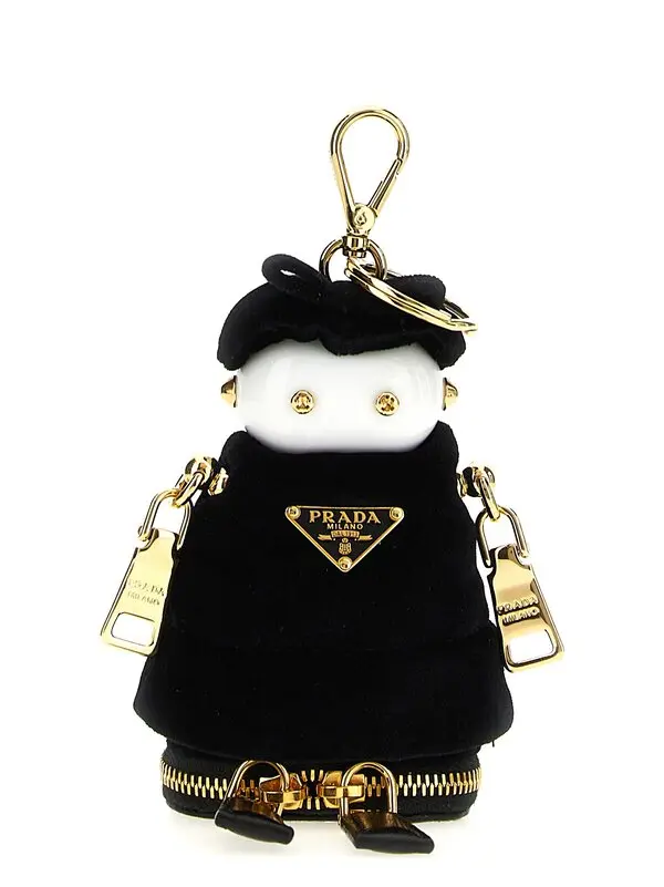 Prada Soft Robot' Bag Pendant - Black