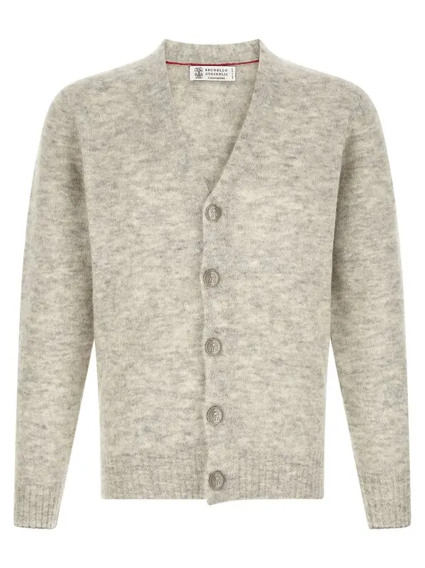 Brunello Cucinelli Cardigan With Metal Buttons - Gray