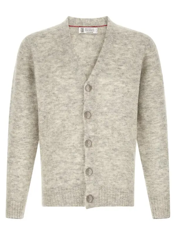 Brunello Cucinelli Cashmere Blend Cardigan - Gray