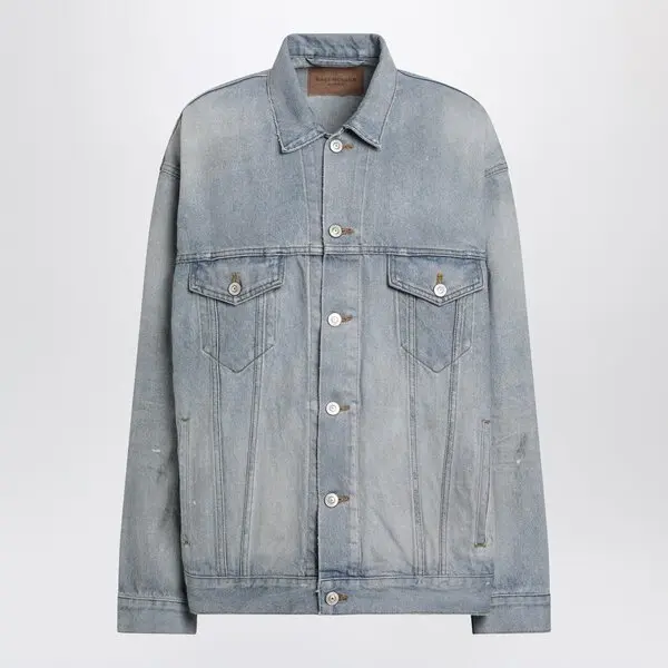 Balenciaga Light Vintage-effect Denim Jacket - Blue