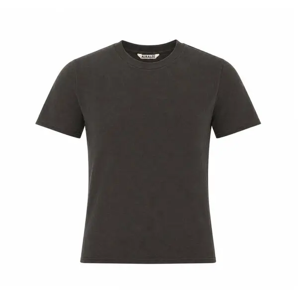 Auralee Brushed Organic Cotton Jersey T-shirt - Black
