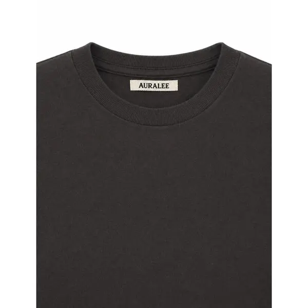 Auralee Brushed Organic Cotton Jersey T-shirt - Black