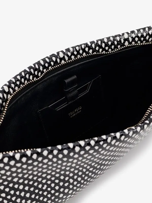 TOM FORD Aura Leather Clutch Bag With Snake Motif - Multicolor