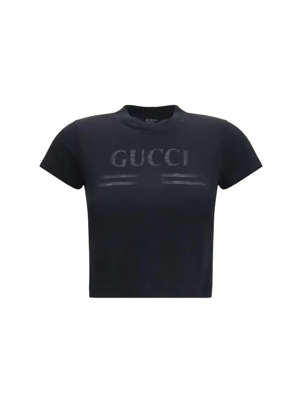 Gucci Cotton Jersey T-shirt With Devoré Detail - Black