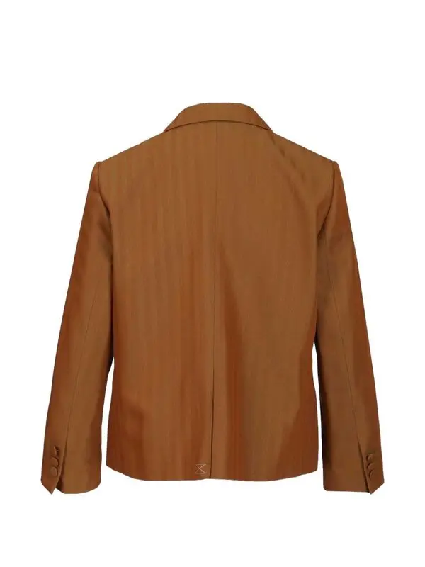 Dries Van Noten Short Striped Wool Twill Blazer