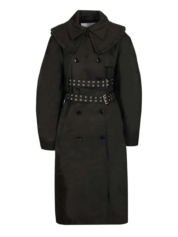 GANNI Duchesse Nylon Trench Coat
