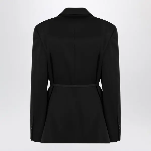 Balenciaga Wool Single Breasted Jacket With Side Tie