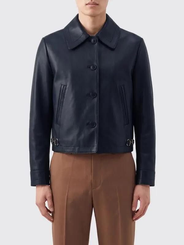 Gucci Smooth Lambskin Slim Fit Shirt Jacket - Blue
