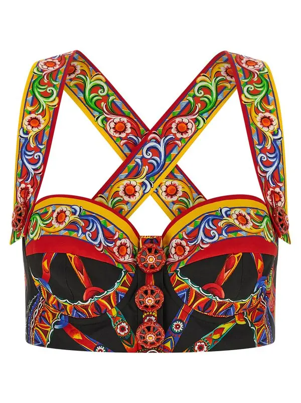Dolce & Gabbana Carretto Bustier Top - Multicolor