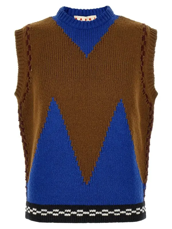 Marni M-shaped Intarsia Vest - Multicolor