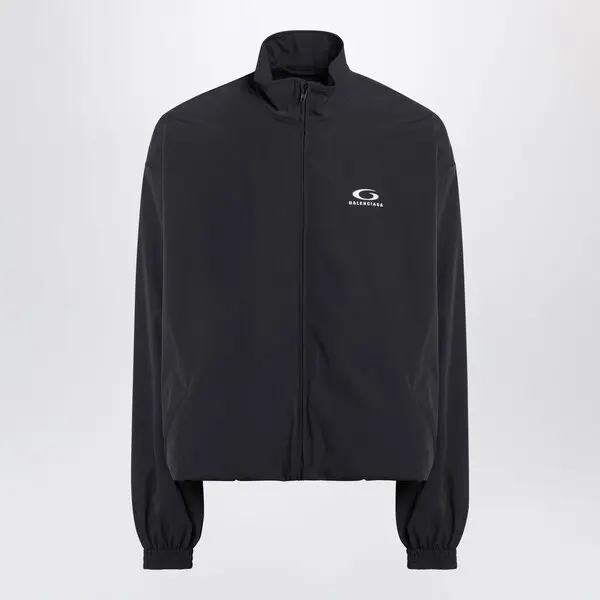 Balenciaga Washed Loop Sports Icon Zip Jacket - Black