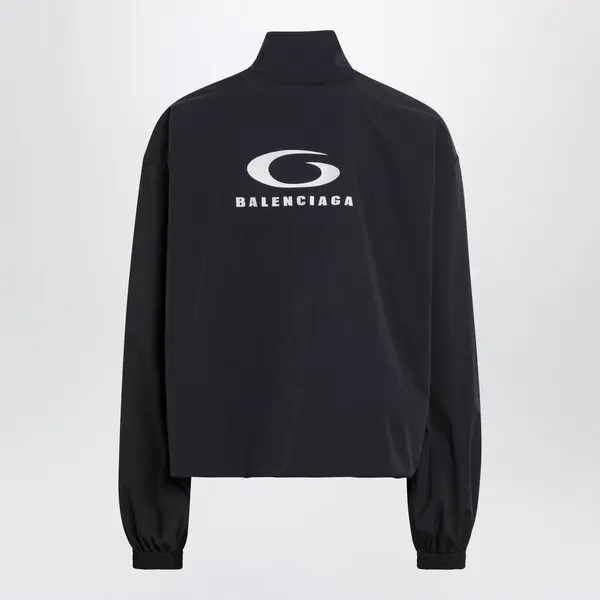 Balenciaga Washed Loop Sports Icon Zip Jacket - Black