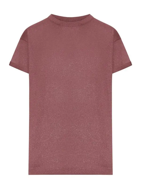 Brunello Cucinelli Cashmere And Silk Lurex T-shirt - Brown