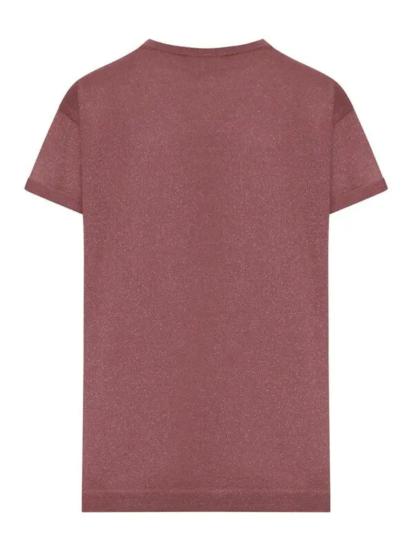 Brunello Cucinelli Cashmere And Silk Lurex T-shirt - Brown