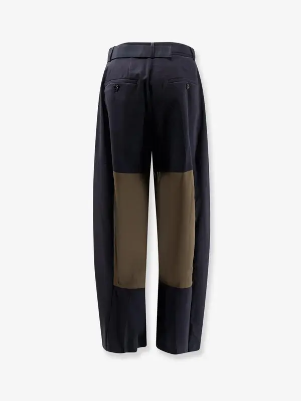 Sacai Wool Blend Trousers With Nylon Inserts - Multicolor