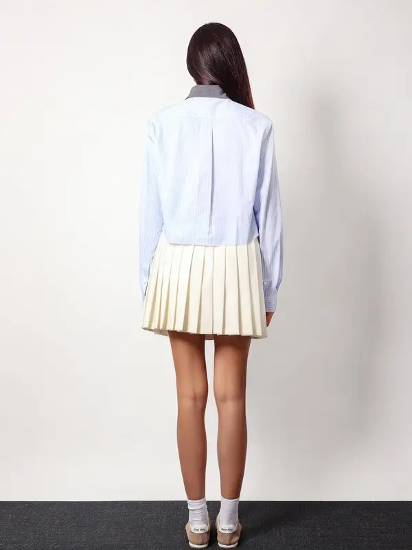 Miu Miu Plissé Wool And Mohair Skirt - Multicolor