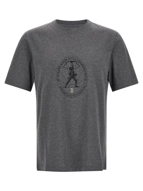 Brunello Cucinelli Printed T-shirt - Gray