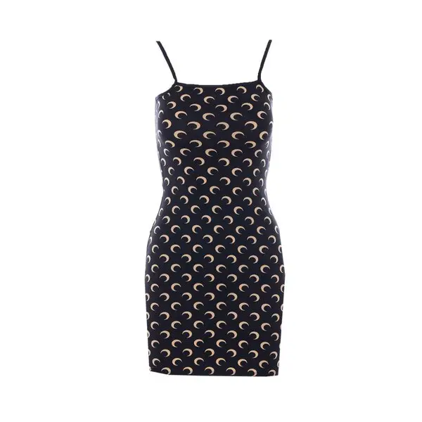 MARINE SERRE Moon Print Straps Dress - Black
