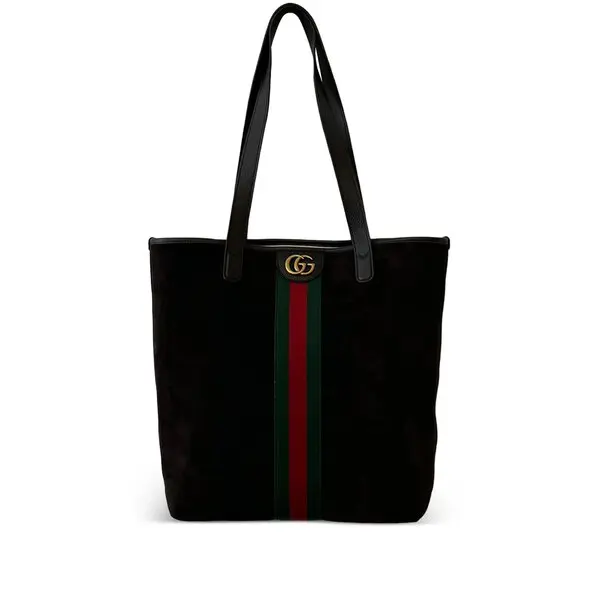 Gucci Suede Shoulder Bag - Black