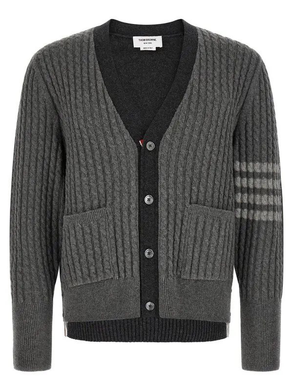 Thom Browne 2-in-1 Trompe L'œil Cardigan - Gray
