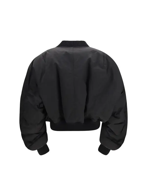 Rick Owens Bomber Jacket With Gathered Sleeves