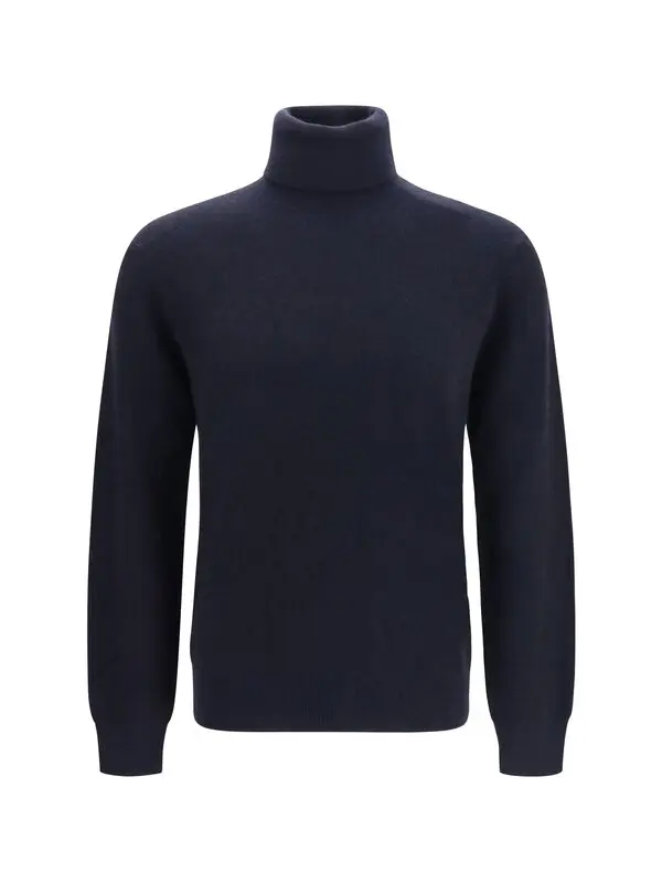 Brioni Wool And Cashmere Turtleneck Sweater - Blue