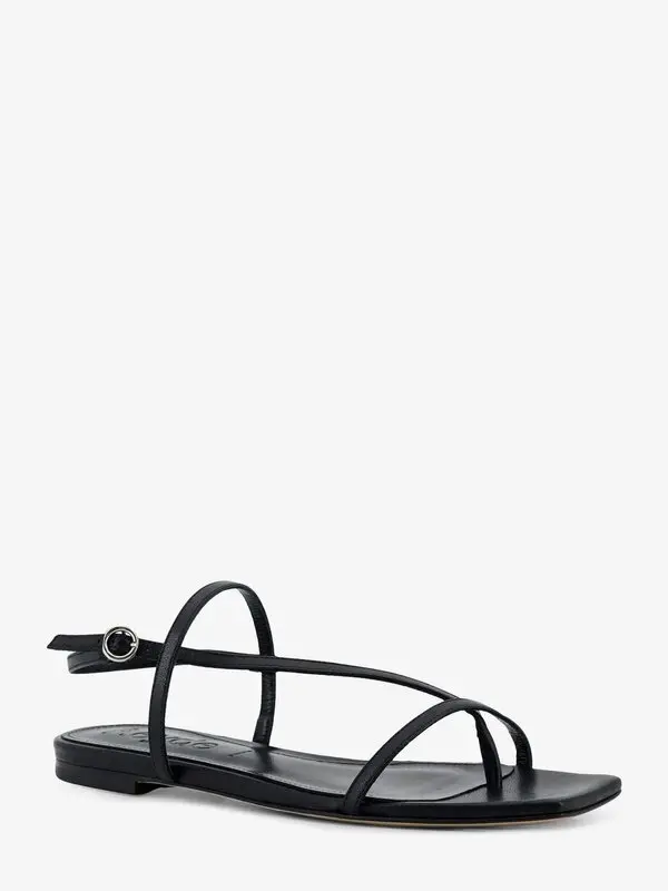 AeydĒ Ella Flat Leather Sandals - Black