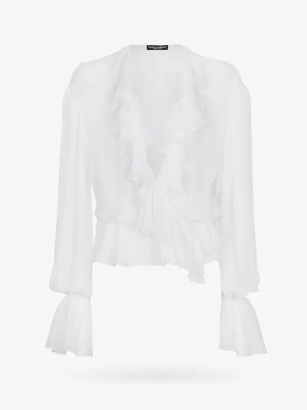 Dolce & Gabbana Silk Ruffled Shirt - Multicolor