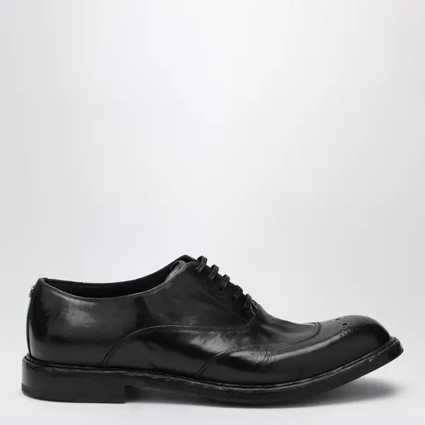 Dolce & Gabbana Washed Calfskin Lace-up Shoe - Black