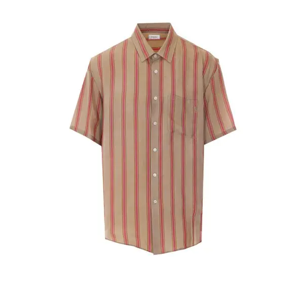 Saint Laurent Cassandre Striped Short Sleeves Shirt - Multicolor