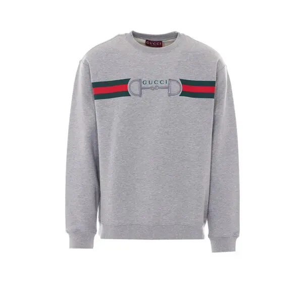 Gucci Web Print And Clamp Embroidery Sweatshirt