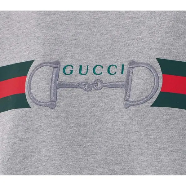 Gucci Web Print And Clamp Embroidery Sweatshirt
