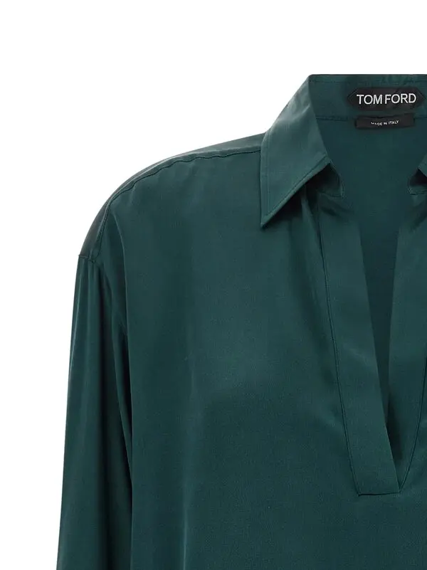 TOM FORD Satin Silk Polo Shirt