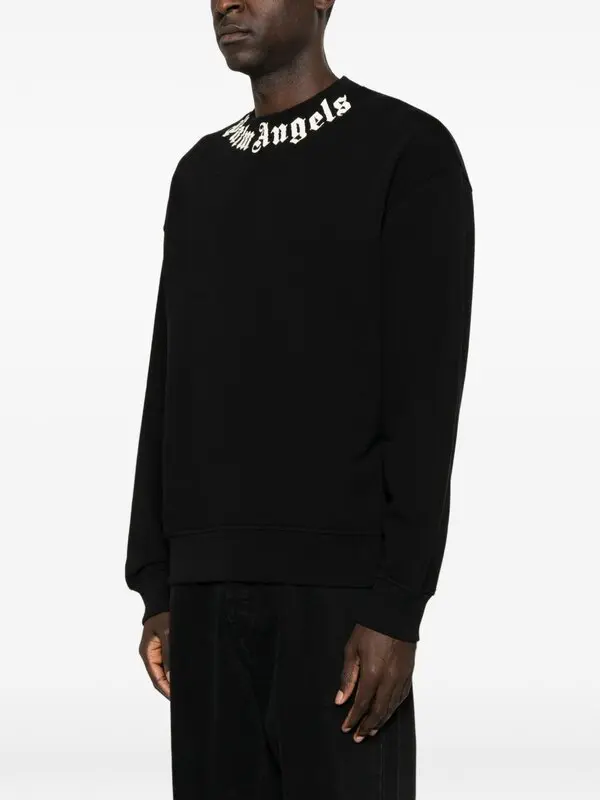 Palm Angels Neck Logo Cotton Sweatshirt