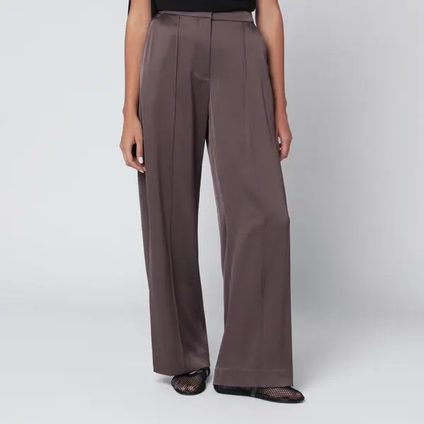 Simkhai Kyra Trousers In Chocolate Satin - Brown
