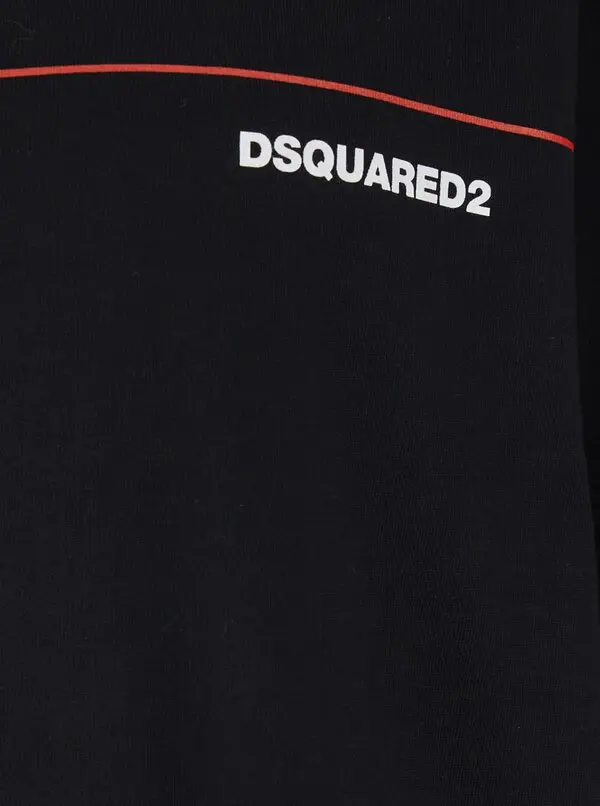 Dsquared2 Crew Neck T-shirt With Logo On The Front In Cotton For