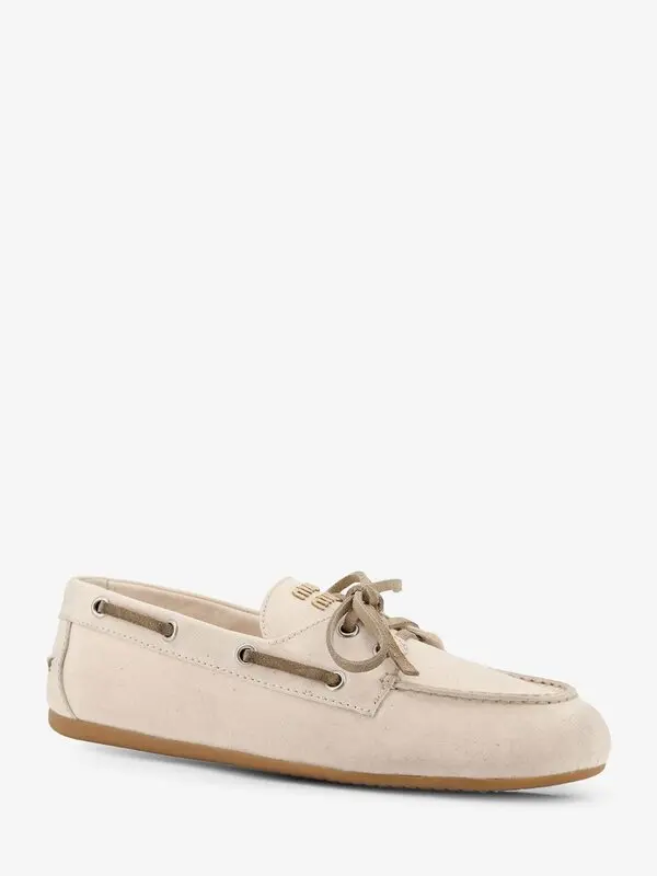 Miu Miu Fabric Loafers - Cream