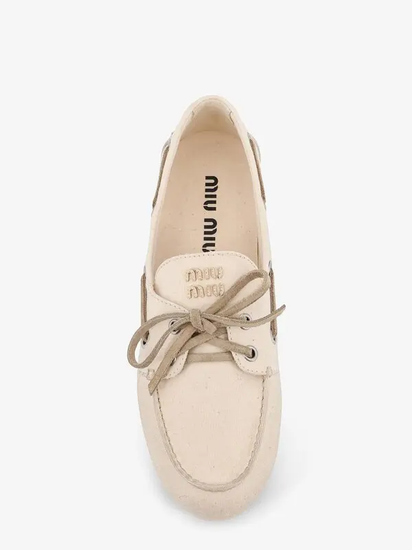Miu Miu Fabric Loafers - Cream